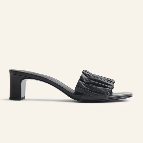 Reformation | Shoes | Reformation Shereen Ruched Block Heel Mule Black ...